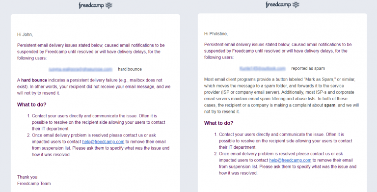 New Notification for Undelivered Emails - Freedcamp Blog Freedcamp Blog