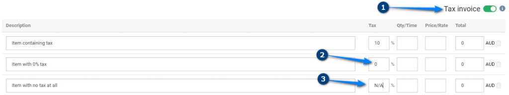 Invoices application - supports tax free items and invoices - Freedcamp ...