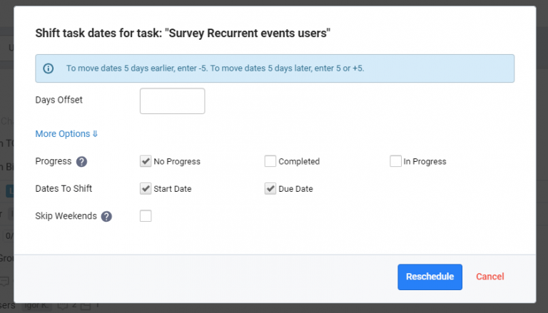 Reschedule Task Lists and Tasks with 'Shift Dates' - Freedcamp Blog ...